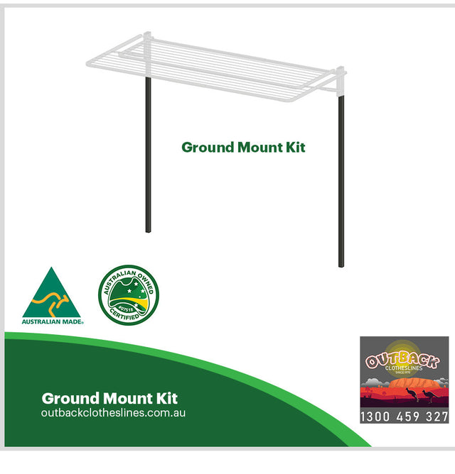 Ground Mount Clothesline Kit Durable Outdoor System – Outback Clotheslines