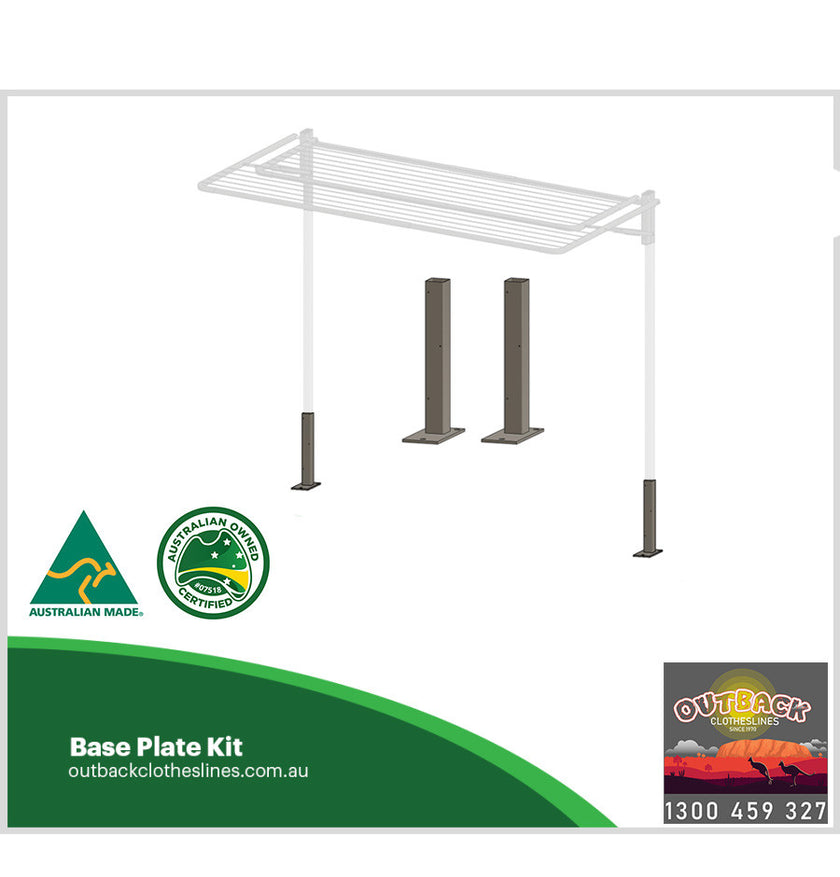 Base Plate Kit with Dyna Bolts & Hex Screws – Outback Clotheslines